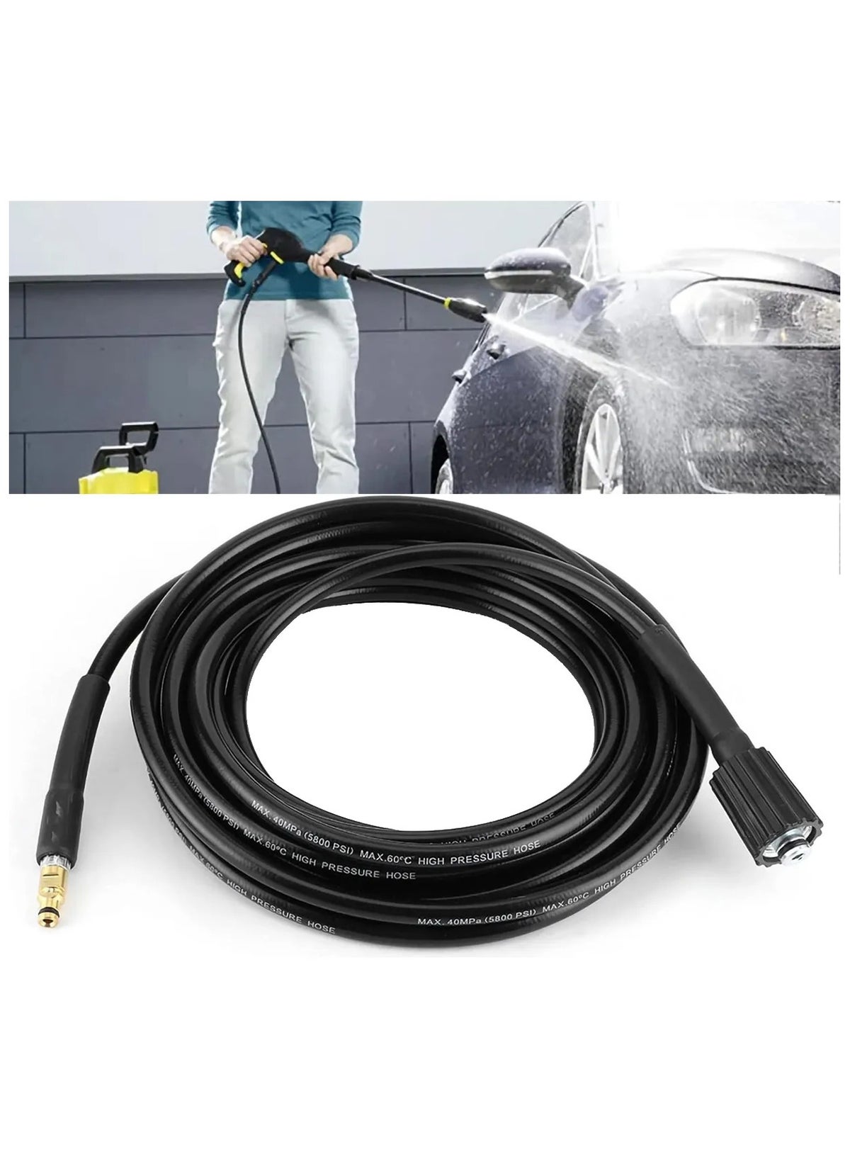 Generic 10M High Pressure Washer Hose, 5800PSI, M22-14 Universal ...