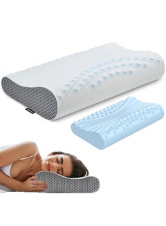 HAMYODO Neck Pillow Memory Foam Pillows for Sleeping, Contour Pillows ...