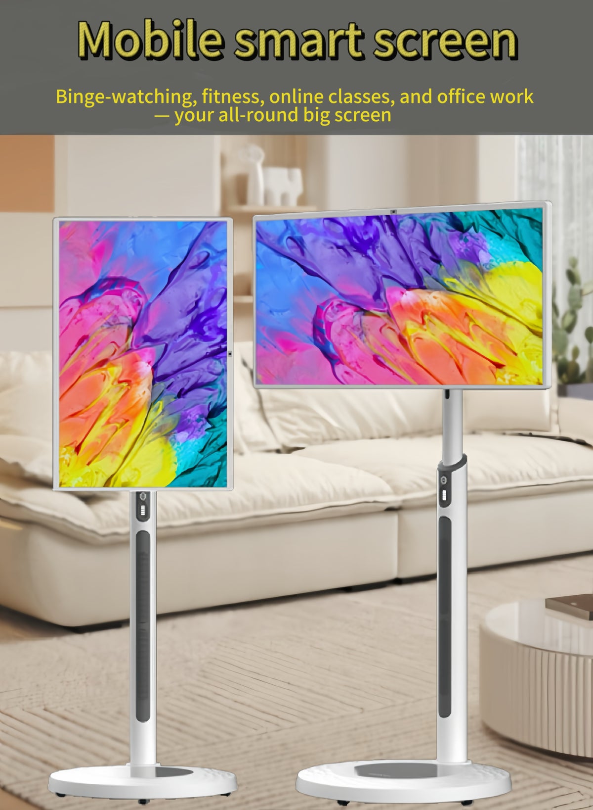 تسوق besrey و27 Inch Smart Portable TV, Support Adjustable Floor ...
