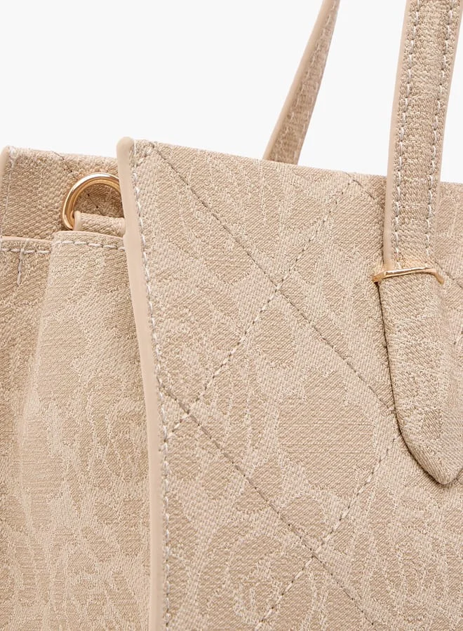Flora Bella By Shoexpress BEIGE Women Textured Tote Bag with Detachable Strap and Zip Closure ...