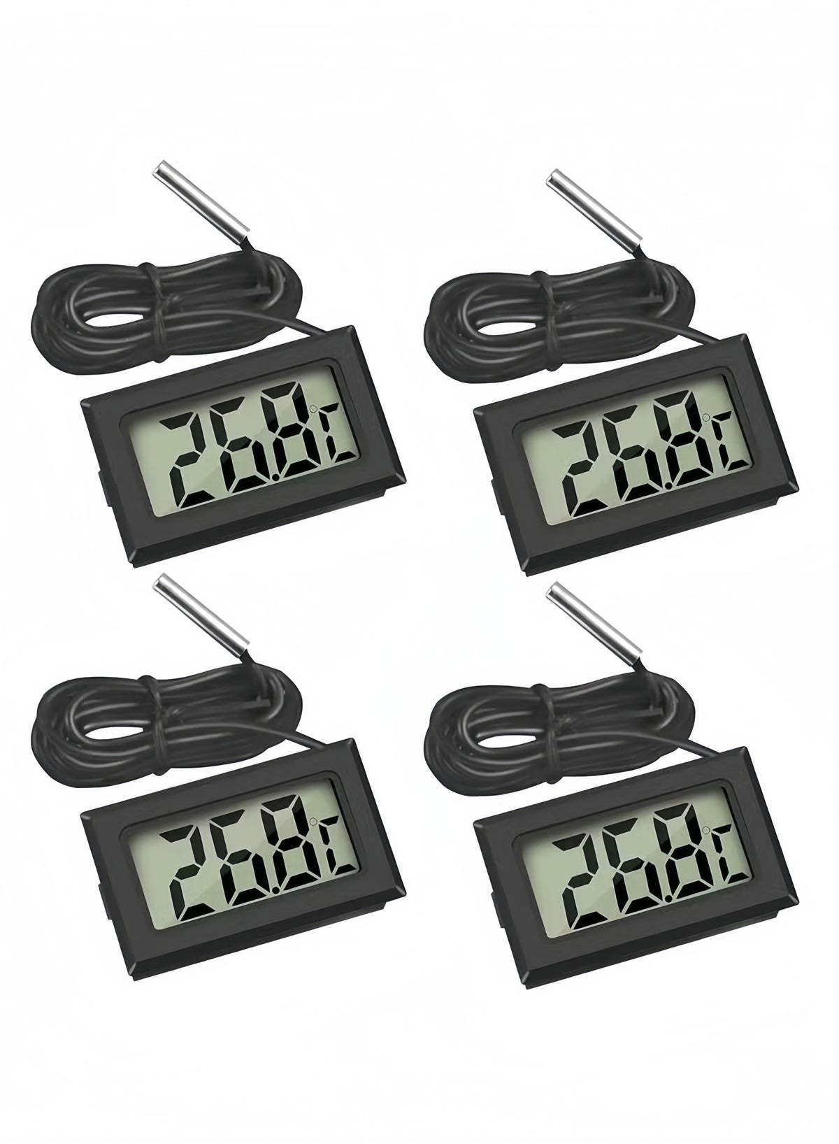 Generic 4 x Mini LCD Digital Thermometer with Probe Electronic ...