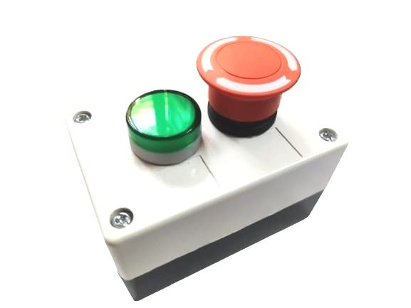 SS System 2 Way Control Box with Green Pilot Indicator and Emergency ...