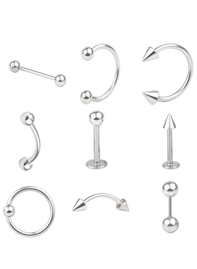 Ant 9 Piece Different Body Piercing Jewelry for All Piercings ...