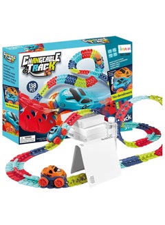 KIDSAVIA 138 Pcs Changeable Track With LED Light up Race car - Flexible ...