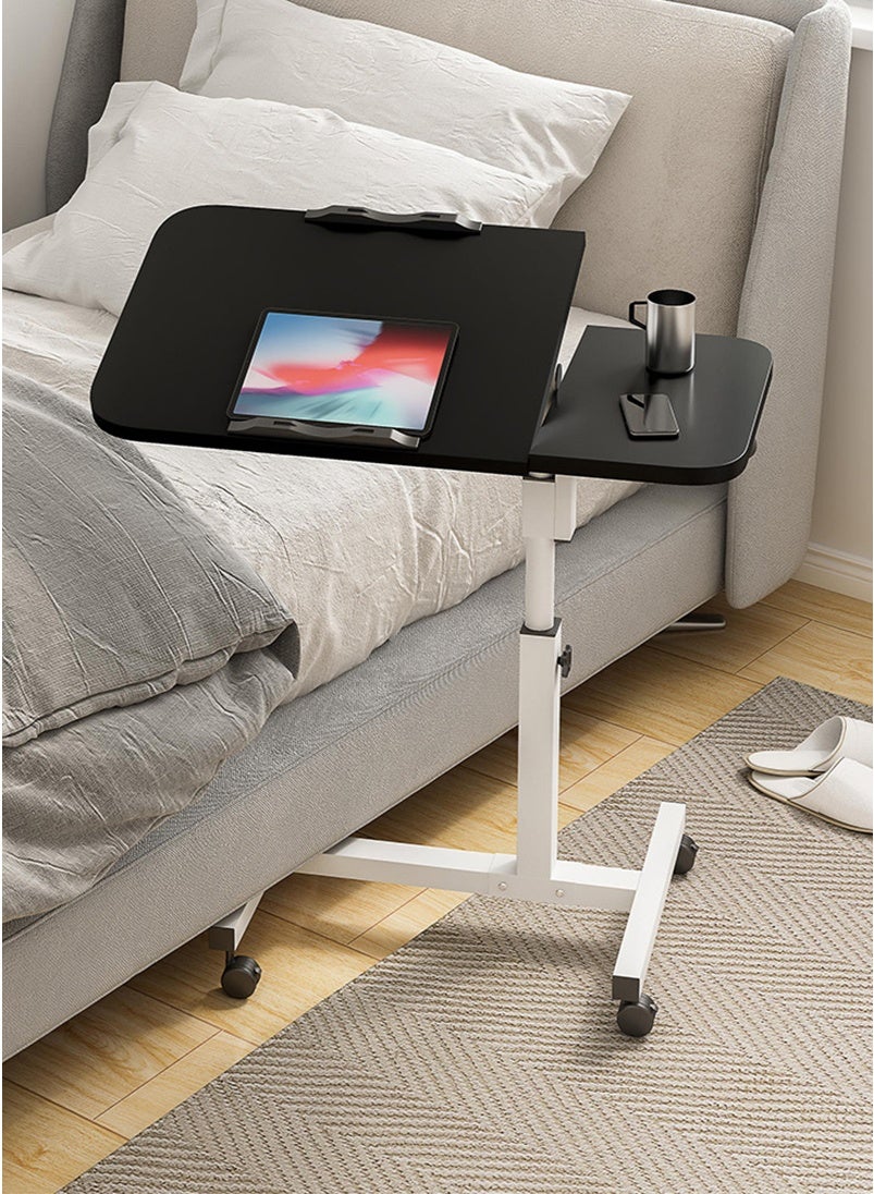 TAPIT Adjustable Dual Tabletop Bedside Table with Wheels Portable ...