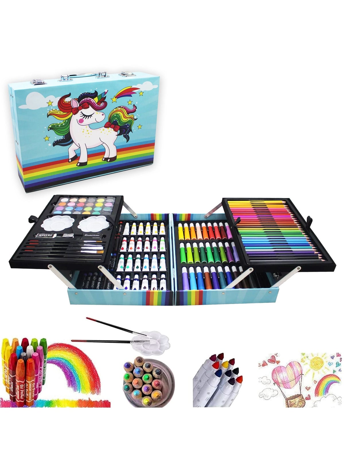 Generic Art Set 145pcs with Portable Box, Professional Artists Drawing ...