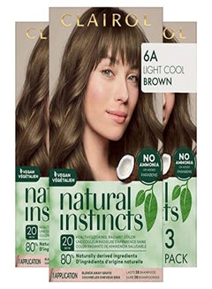 CLAIROL Natural Instincts Semi-Permanent Hair Dye, 6A Light Cool Brown ...