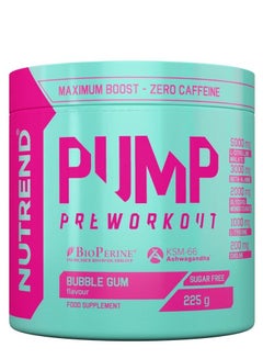 NUTREND Pump Pre Workout Zero Caffeine 225 Grams, Bubble Gum UAE | Dubai, Abu Dhabi