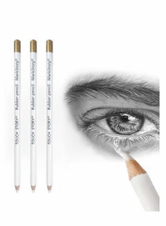 STA 3Pcs Eraser Pencils Set for Artists, Wooden Sketch Eraser Pen for ...