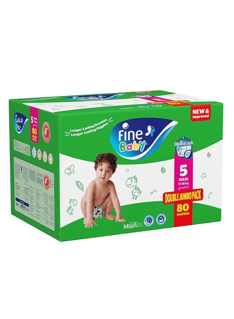 Fine Baby Fine Baby Diapers Box Size (5) - 80 Diapers | Best Price KSA ...