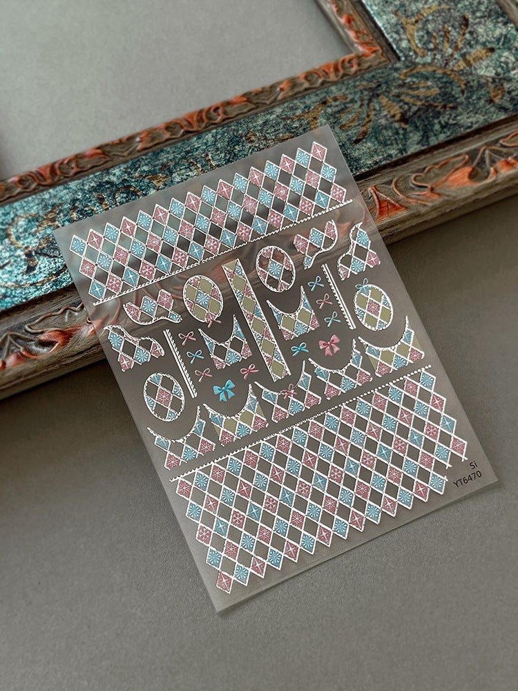 Generic Embossed Christmas Nail Art Stickers Cartoon Snowman Christmas ...