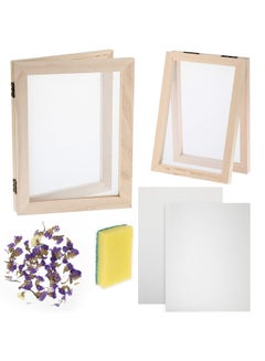 Honoson 12 Pieces Paper Making Kit 2 Size Wooden Paper Making Mould ...