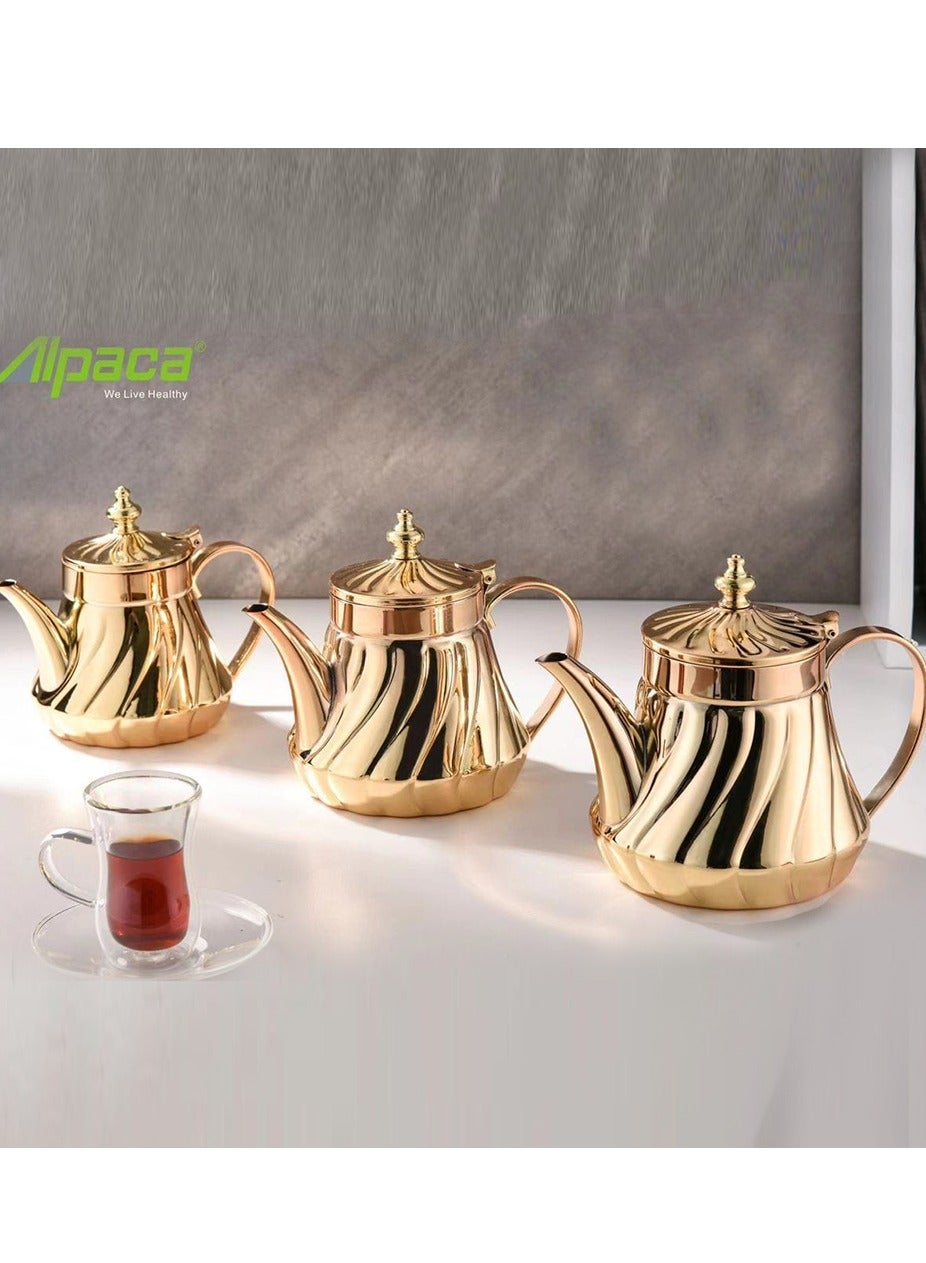 Generic Alpaca Teapot Set An elegant touch to your decor, 3 pieces Gold ...
