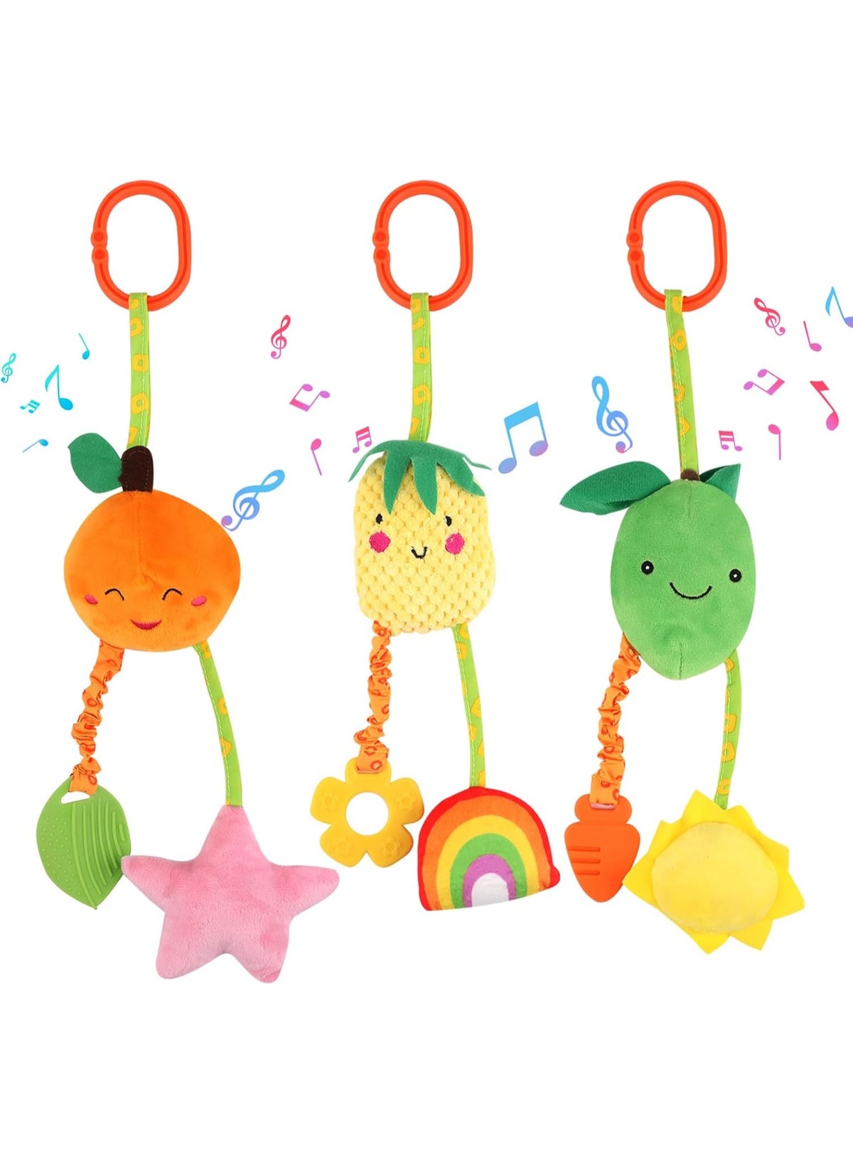 Soofam 3 Pack Baby Pram Toy, Pushchair Hanging Rattle Toys, Clip on Car ...