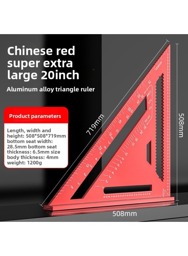 Generic Aluminum Alloy Woodworking Triangle Ruler Thickened 45 Large ...