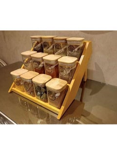 Generic Spice set 12 jars 200 ml with wooden organizer | Best Price ...