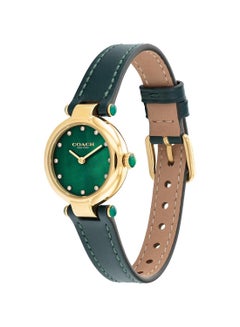 COACH COACH CARY WOMEN's GREEN MOTHER OF PEARL DIAL, GREEN CALFSKIN ...