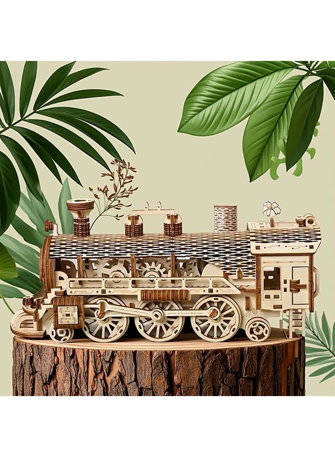 Generic LG833 DIY 3D Wooden Train Model STEM Educational Toy Mechanical ...