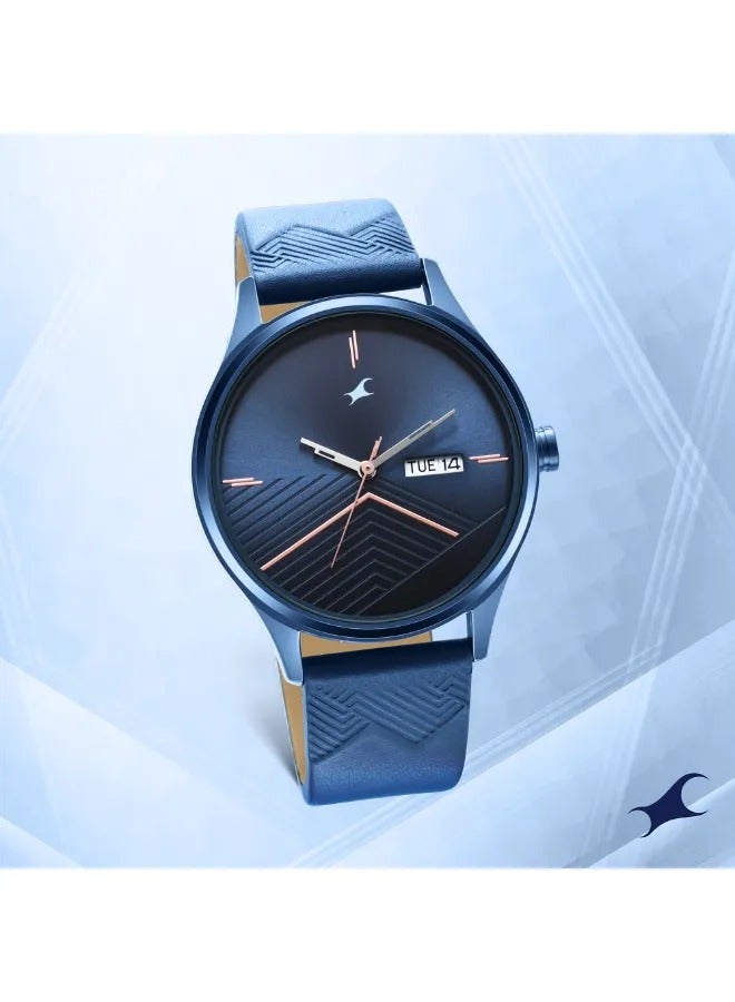 fastrack Men's Analog Round Shape Leather Wrist Watch - 3247QL01 - 48.3 ...