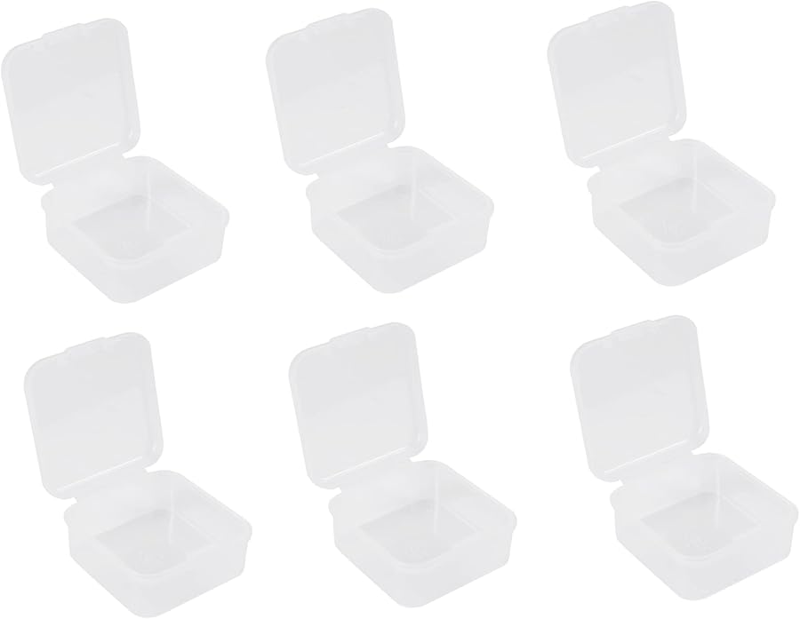Generic 6 Piece Clear Plastic Storage Box For Small Items Beads Jewelry ...