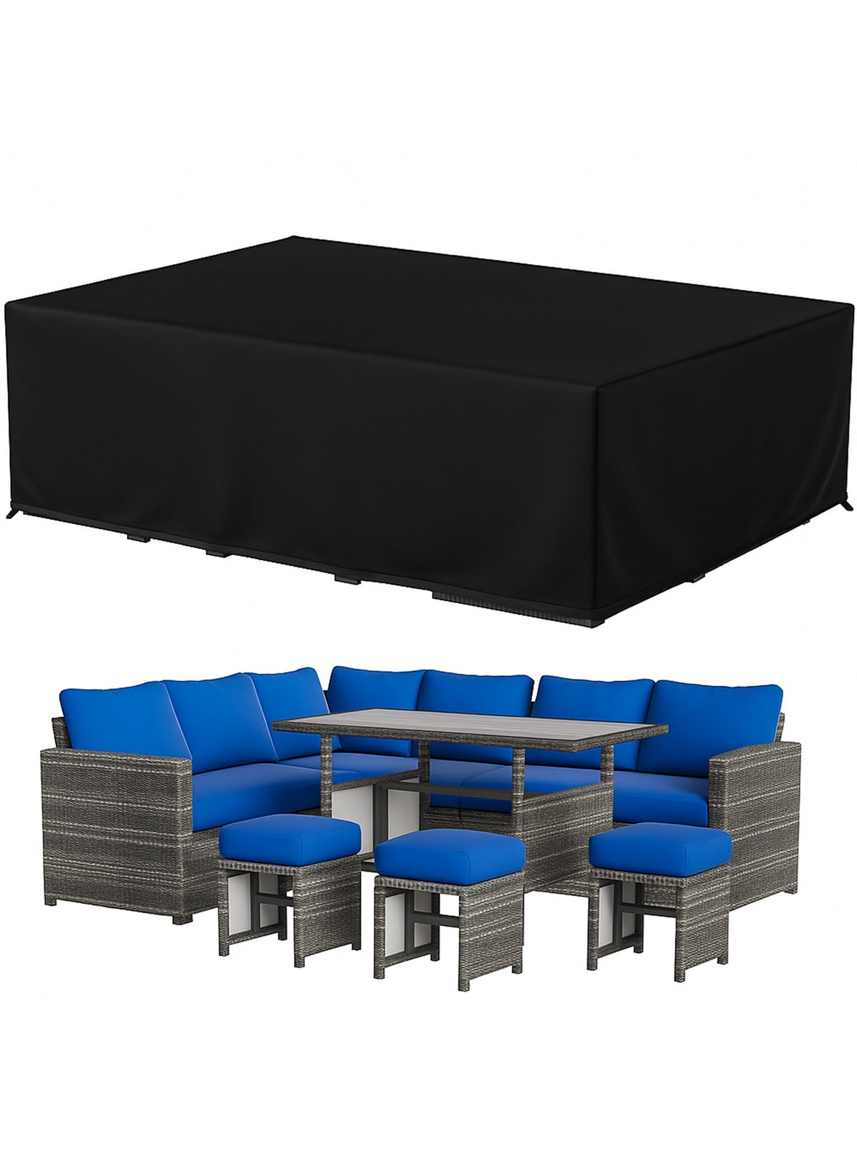 Topify TOPIFY Waterproof Garden Patio Furniture Cover Set, (270 x 180 x ...