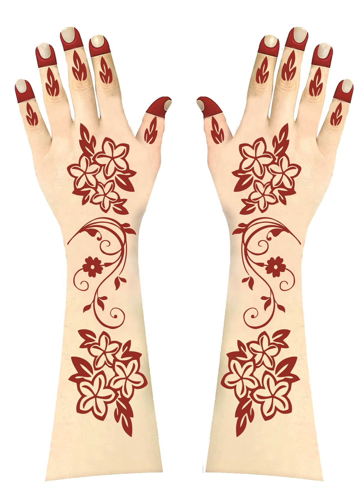 Amina HENNA STICKER OR STENCILS FOR BOTH HANDS COMMON SIZE MODEL EVRG 1 ...