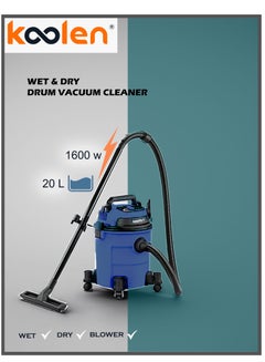 KOOLEN Vacuum Cleaner 20 Liters - Barrel - Wet and Dry - 1600 Watts ...