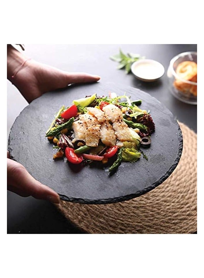 erorex Round Slate Plate, 30 Cm , Black, Sl0011 , 1 Pc | Best Price UAE ...