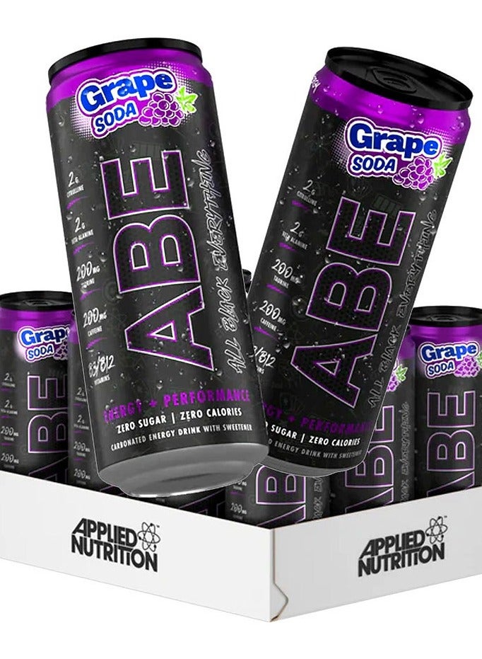 Applied Nutrition Abe Carbonated Energy Drink American Grape Soda ...