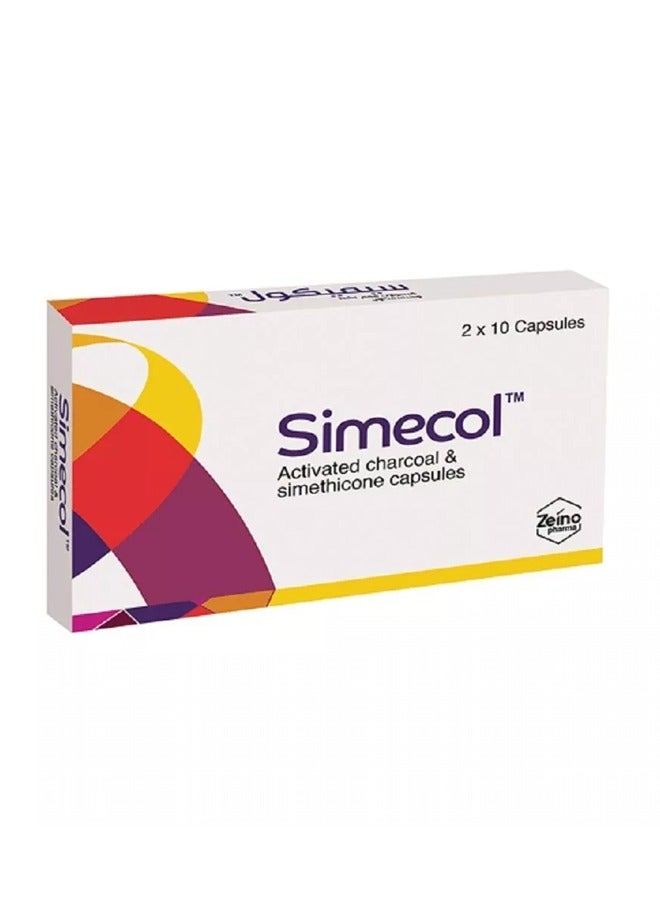Simecol Activated Charcoal & Simethicone Capsules – Digestive Relief ...