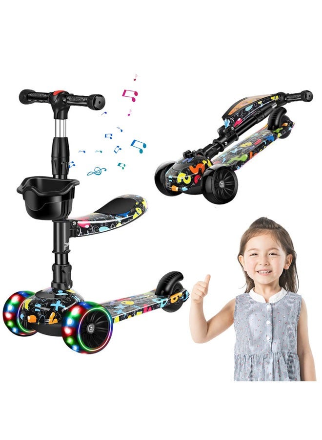 Denzoz 2 in 1 Kick Scooter for Kids Ages 3 to 8 Adjustable Height ...