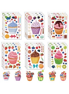 SYOSI 24 Sheets Cupcake Face Sticker Sheets for Kids, Make a Face ...