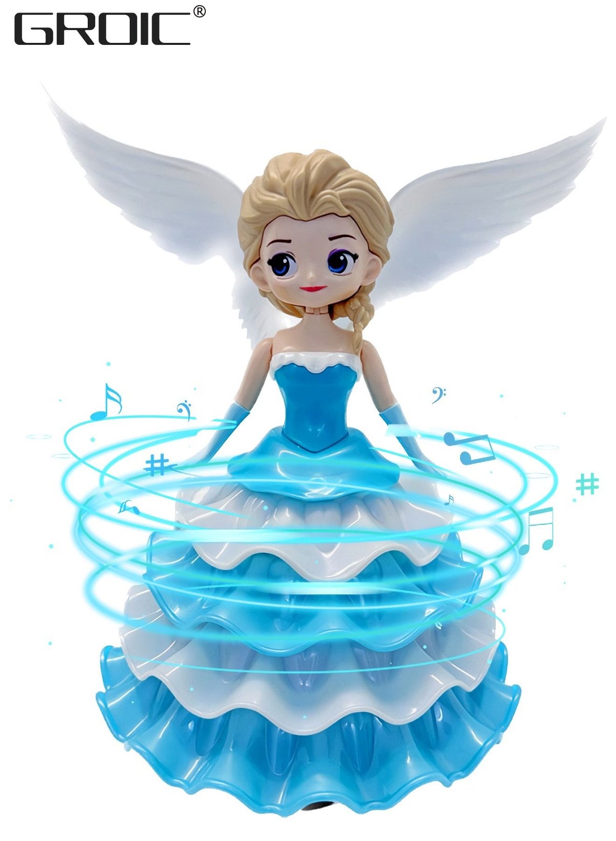 GROIC Dancing Robot with Music and LED Lights,Rotating Princess Dolls ...