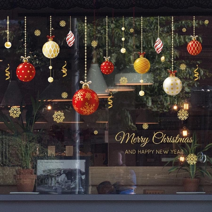 Generic Christmas Window Stickers PVC Removable Waterproof Holiday ...
