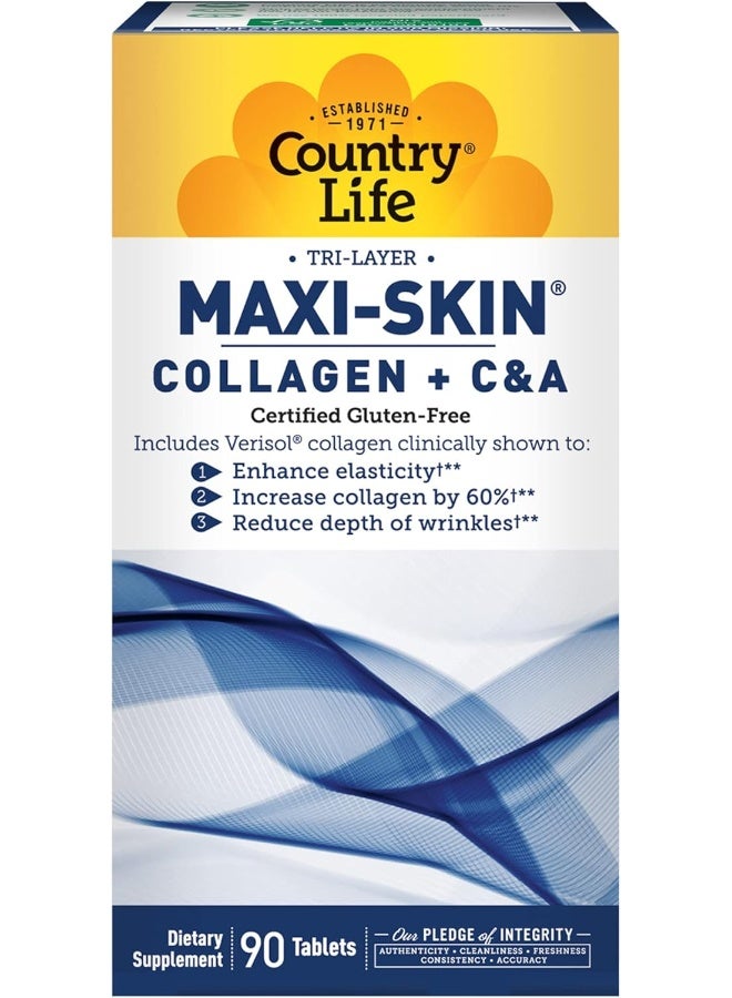 Country Life Tri Layer Maxi-Skin Collagen Plus C&A 90 Tablets | Best ...
