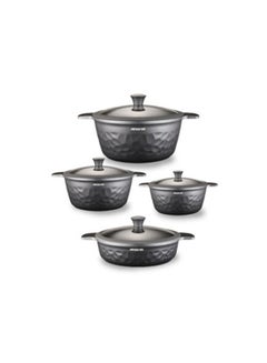 Arshia Diamond granite cookware set, 8 pieces, German Archia silver ...