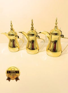 Royal Stainless Steel Coffee Dallah Arabic Pot 3 PC Set Gold KSA ...