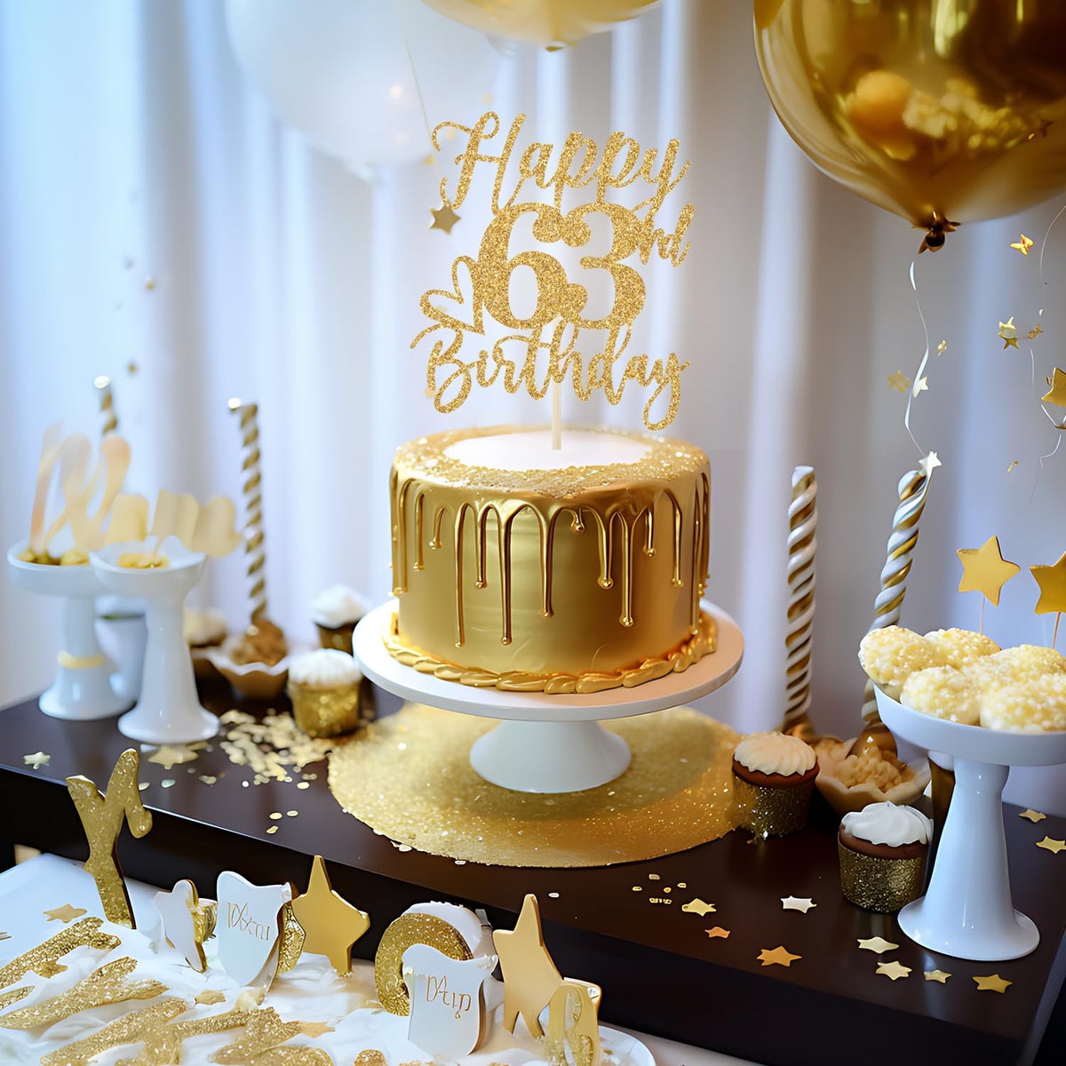 Yotawebery Happy 63rd Birthday Cake Topper 63rd Birthday Decorations ...