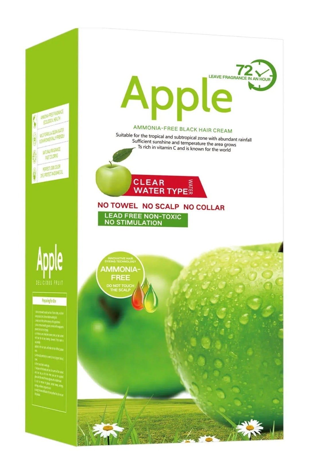 Apple Apple Fruit Black Hair Cream Natural Black Hair Dye - 500ml+500ml ...