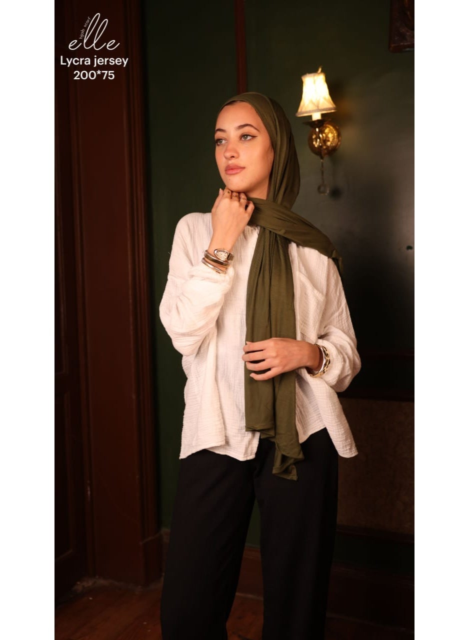 ELLE Lycra Jersey Hijab with Cotton Undercap – Stylish Islamic Scarf & Comfortable Shawl - Size ...