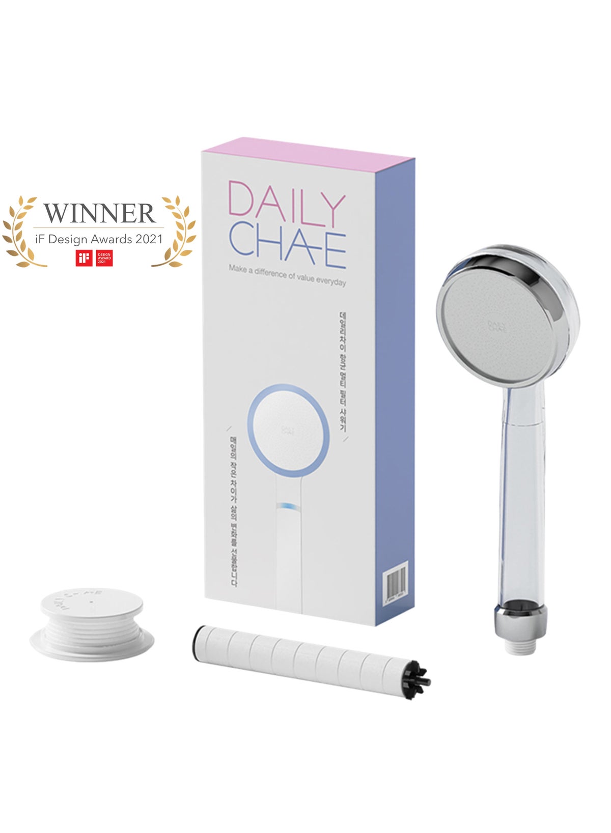 DailyCha-E Korean Multi Filtered Shower Head (Trial Pack) - Twin Shower ...