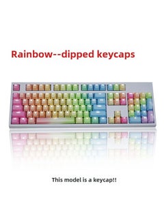 Generic Transparent Dye-subbed Keycaps Rainbow Letter Frozen Blue 104 ...
