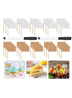 SYOSI 200pcs Mini Blank Toothpick Flags Food Flags Labels for Party ...