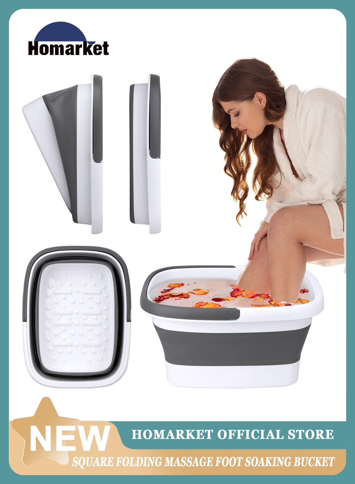 HomarKet Foot Massage Foot Bath Barrel Folding Water Bucket Bucket ...