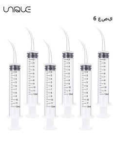 Unique 6 Pack Disposable Dental Syringe 12ml with Curved Tip Dental ...