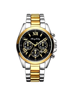 Generic Watches for Men Fashion Alloy Quartz Calendar Watch Gold Silver ...