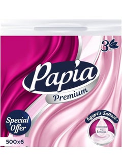 Papia Soft Facial Tissues 3 Ply 500 sheets pack of 6 | Best Price Egypt ...