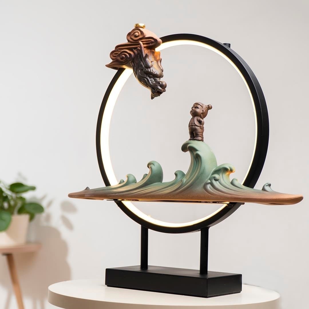 Mitr Dragon Themed LED Lighted Backflow Waterfall Incense Burner | Best ...