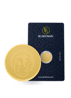 RG REFINERY Rafmoh Bullion 2 Gram 24k Gold Coin with Ganesh Design - 2 ...