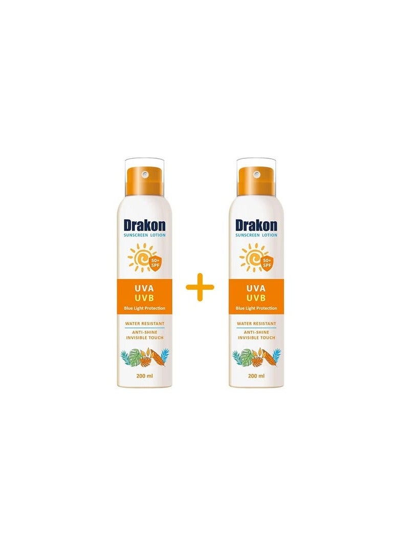 DRAKON Sunscreen Lotion, SPF 50+ 200 ml 200ML 1+1 | Best Price Egypt ...